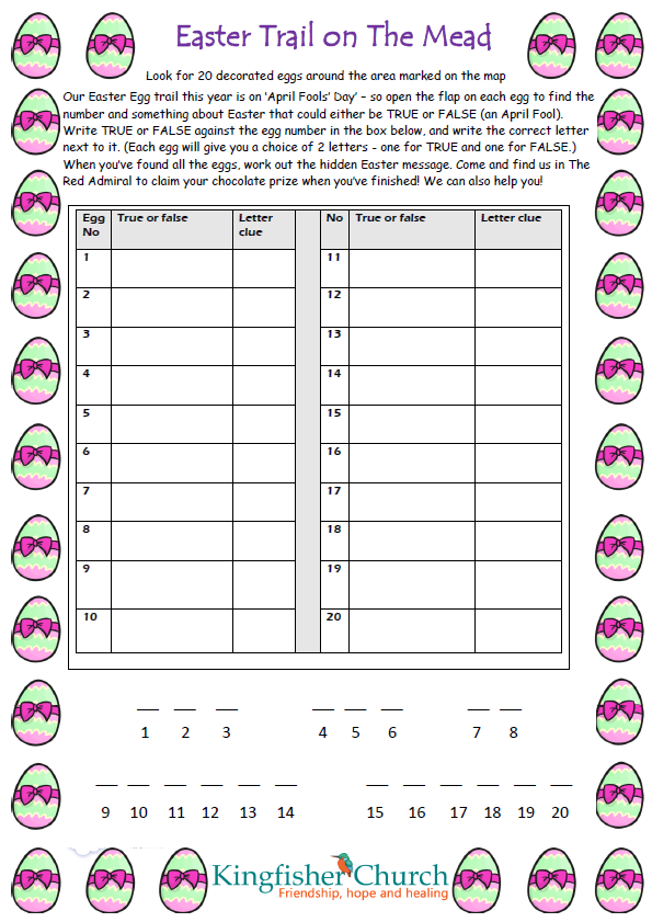 Easter Egg Trail – Kingfisher Church